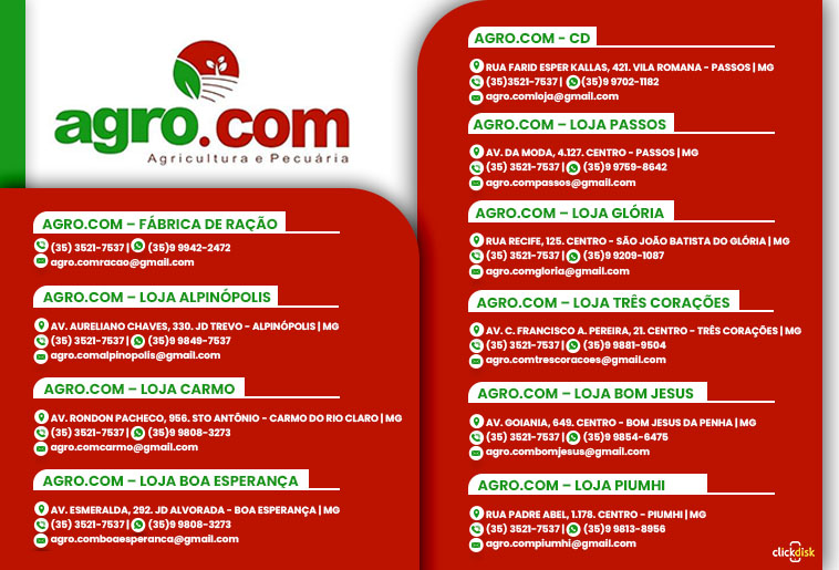.AGRO.COM AGRICULTURA E PECUÁRIA, 3521-7537 - Click & Disk