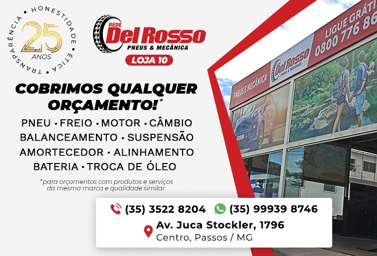 DEL ROSSO PNEUS E MECÂNICA PASSOS, 3522-8204 - Click & Disk